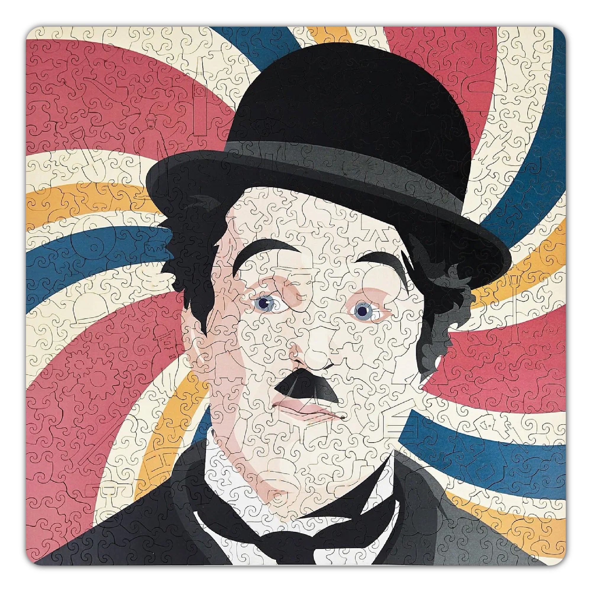Charlie Chaplin Wooden Puzzle 465 Pieces | Unique Shape Whimsy Puzzle ...